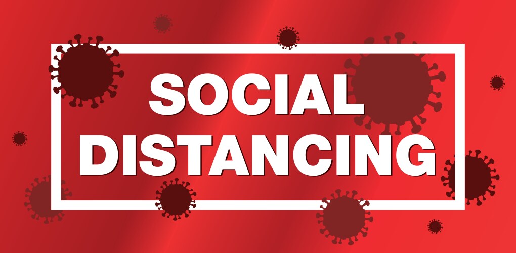 Social distancing signage or floor sticker Vector Image