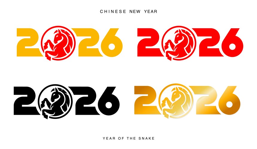 Elegant chinese horse lunar new year 2026 Vector Image
