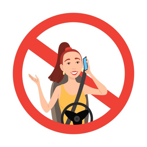 Phone while driving safety rules do Royalty Free Vector