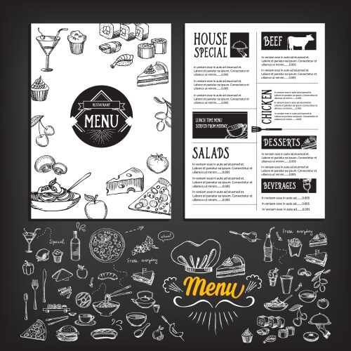 Vintage frame restaurant menu design Royalty Free Vector