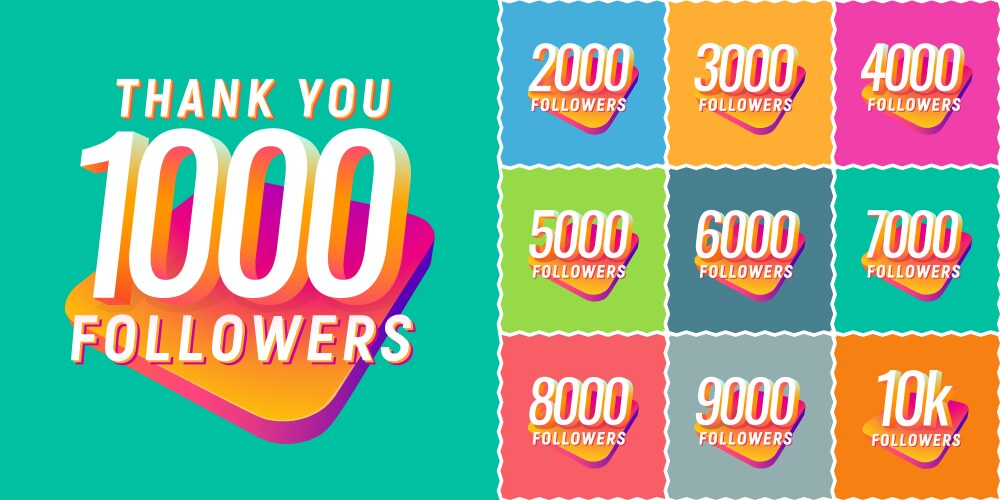 50000 followers Royalty Free Vector Image - VectorStock