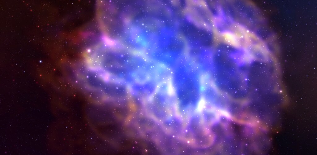 Space background with realistic nebula Royalty Free Vector