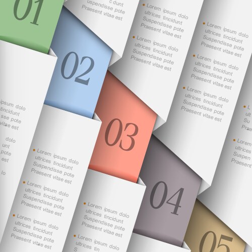 White paper numbered banners Royalty Free Vector Image