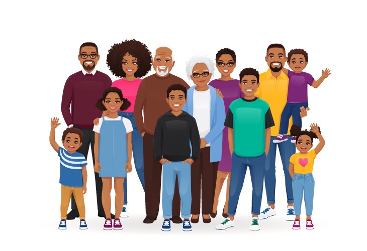 Big family portrait Royalty Free Vector Image - VectorStock