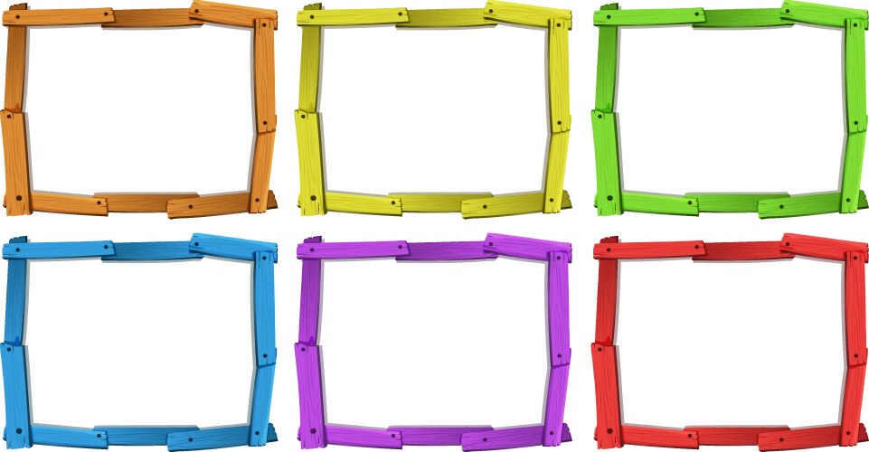 Different designs of wooden frames Royalty Free Vector Image
