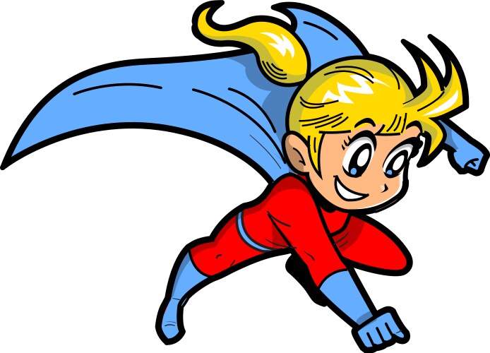 Superhero Girl Cartoon Royalty Free Vector Image
