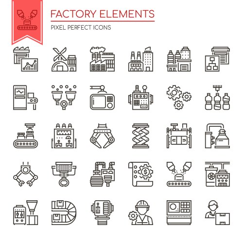 Factory industrial building manufacturing icon Vector Image