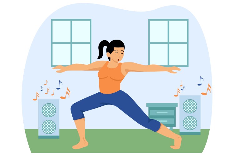 Healthy activity flat design Royalty Free Vector Image