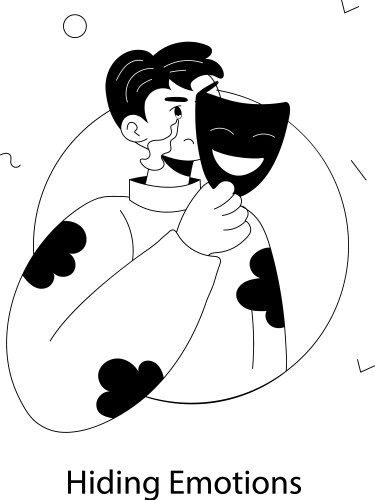 Hiding emotions Royalty Free Vector Image - VectorStock