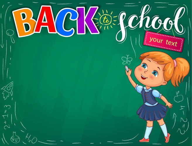 School board for your text funny kids Royalty Free Vector