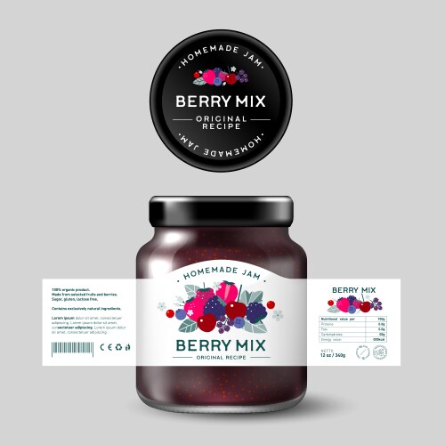 Apricot jam fruit design label Royalty Free Vector Image