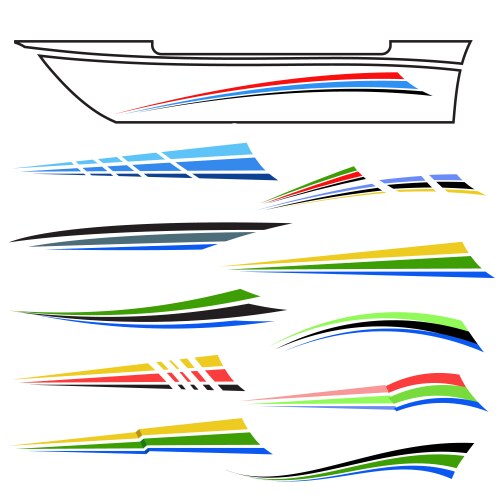 Boat wrap design custom livery image Royalty Free Vector
