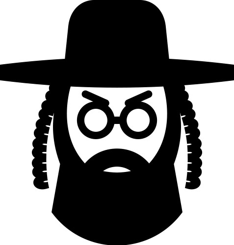 Jewish orthodox rabbi avatar icon Royalty Free Vector Image