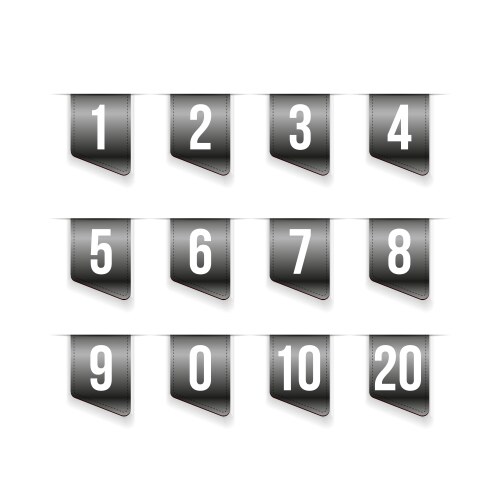 Number set ribbon Royalty Free Vector Image - VectorStock