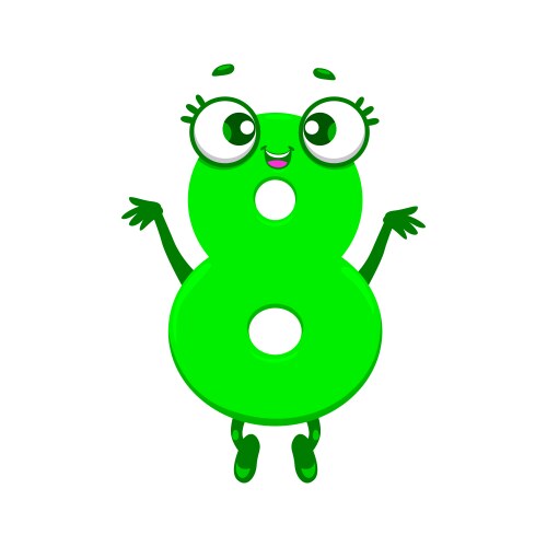 Adorable happy number 8 Royalty Free Vector Image