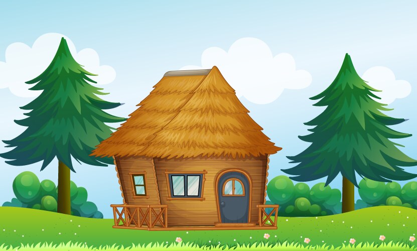 A native house at the hill Royalty Free Vector Image