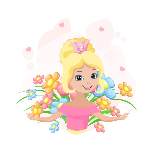 Fairytale background with princess castle Vector Image