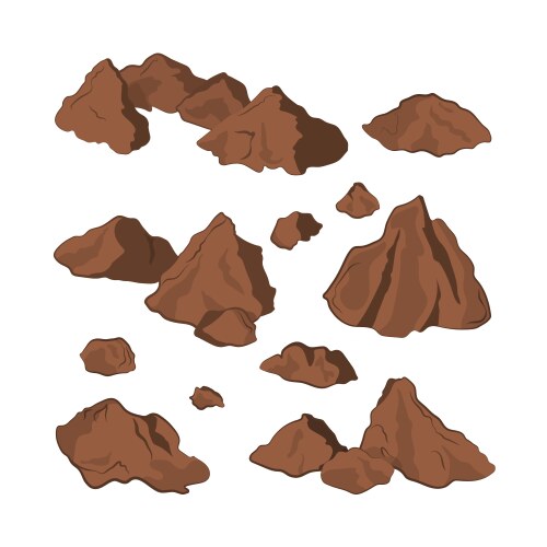 Stone rock set cartoon Royalty Free Vector Image