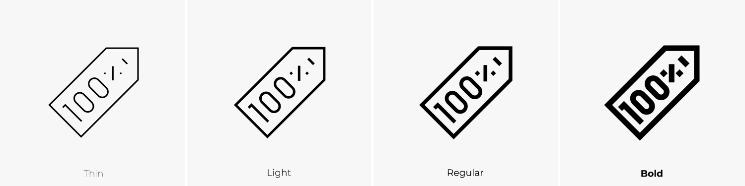 Discount icon thin light regular and bold style Vector Image