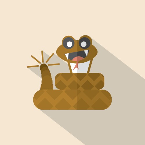 Rattllesnake flat design high quality Royalty Free Vector