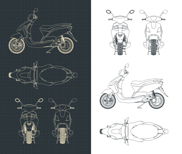 Scooter Blueprint Vector Images (over 110)