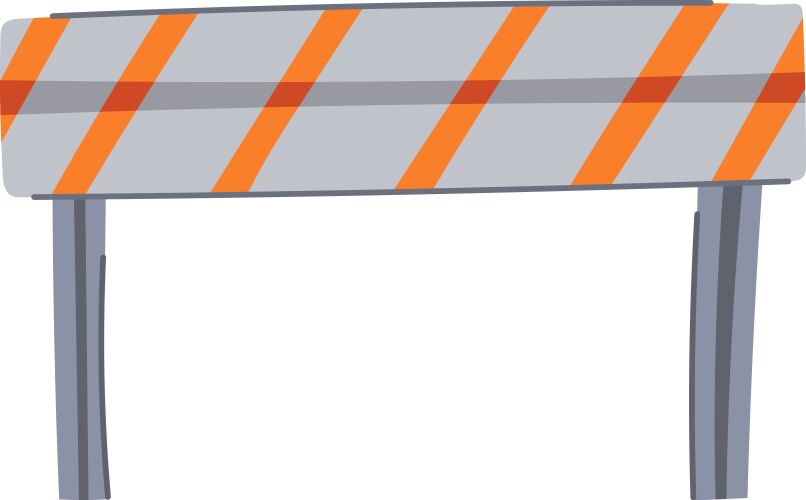 Road guard rails cartoon Royalty Free Vector Image