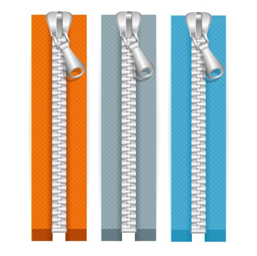 Clothes zip set Royalty Free Vector Image - VectorStock