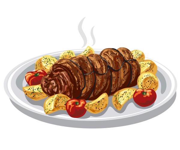 Roast beef meat Royalty Free Vector Image - VectorStock