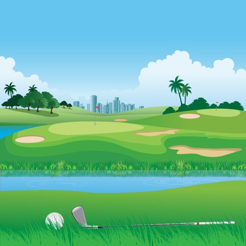 A golf course Royalty Free Vector Image - VectorStock