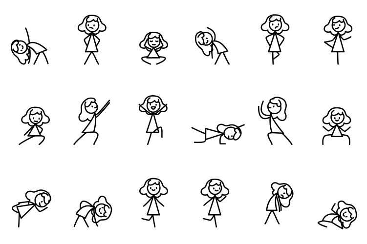 Hand drawn stickman set Royalty Free Vector Image