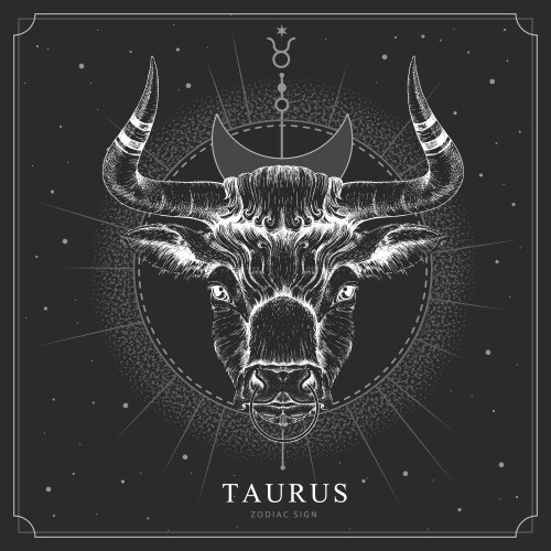 Magic card with astrology taurus zodiac sign Vector Image