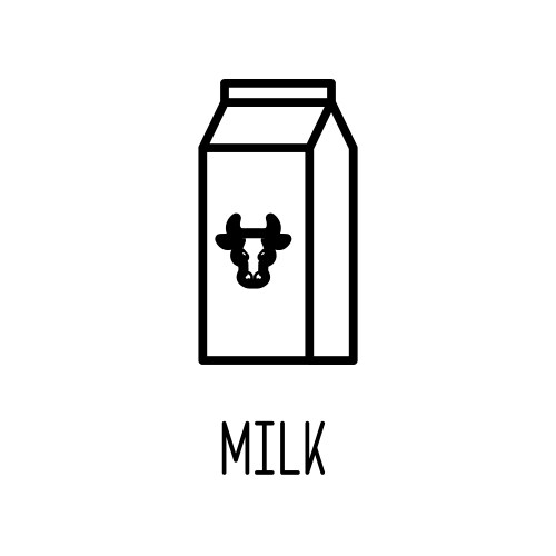 Milk packet outline color icon Royalty Free Vector Image