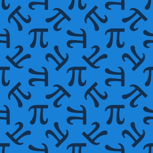 Mathematics concept pattern with blue greek pi Vector Image