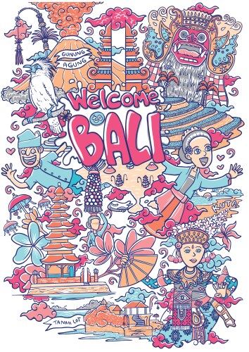 Bali motif pattern Royalty Free Vector Image - VectorStock
