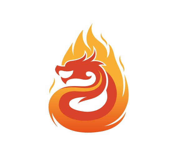 Horse mustang head fire burning flame logo Vector Image