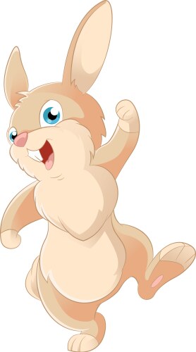 Cartoon happy rabbit Royalty Free Vector Image