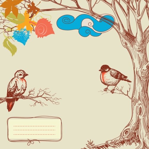 Autumn tree background Royalty Free Vector Image
