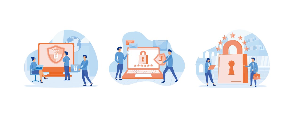 General privacy regulation for protection Vector Image