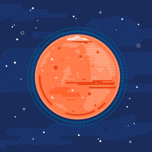 Planet mars in space Royalty Free Vector Image