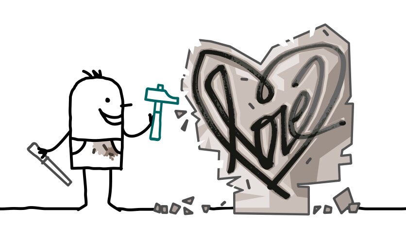 Stone heart Royalty Free Vector Image - VectorStock