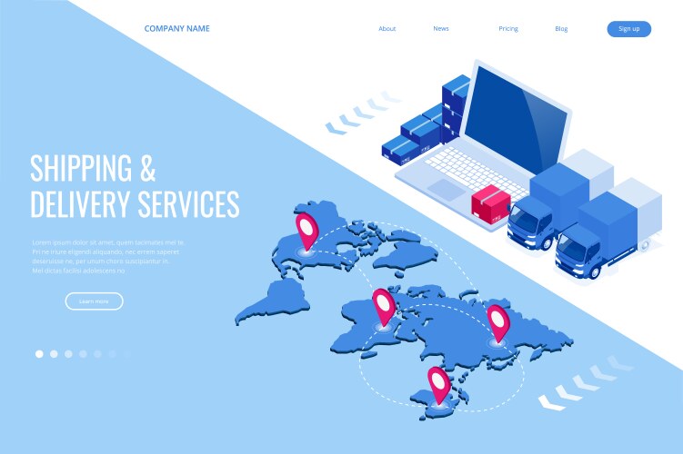 Logistics infographics isometric layout Royalty Free Vector