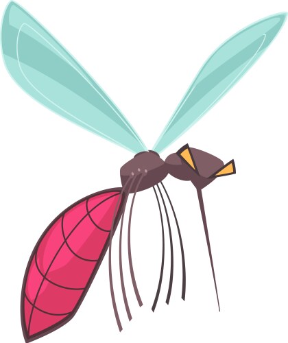 Angry mosquito cartoon Royalty Free Vector Image