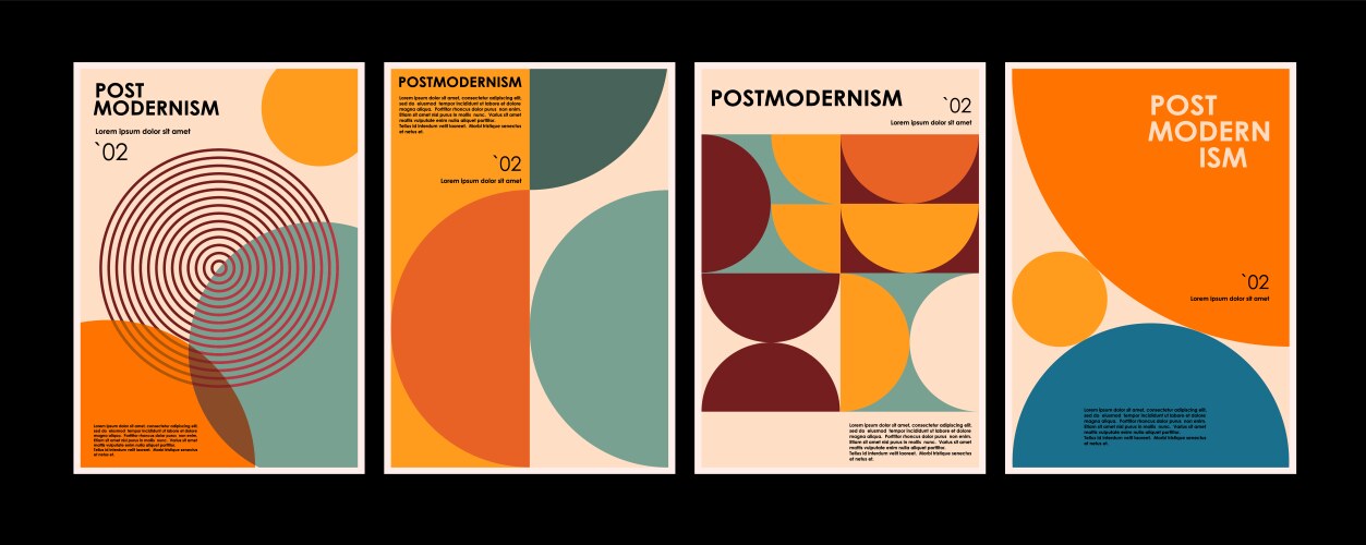 Artworks posters inspired postmodern Royalty Free Vector