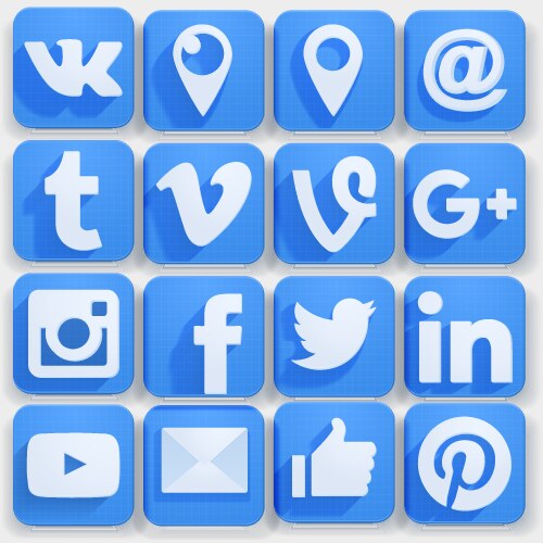 Social Media Icons Blue Vector Images (over 53,000)