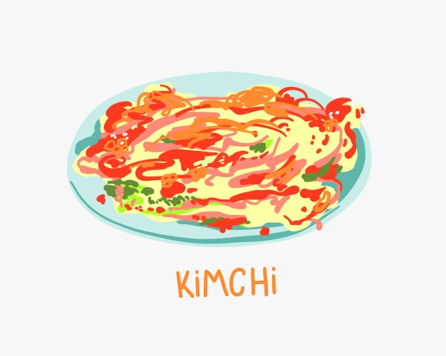 Korean traditional kimchi soup in a clay pot Vector Image