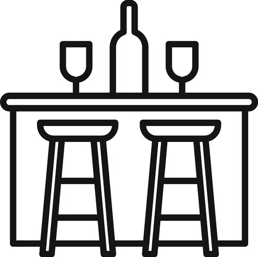 Alcohol bar counter icon simple cafe table Vector Image