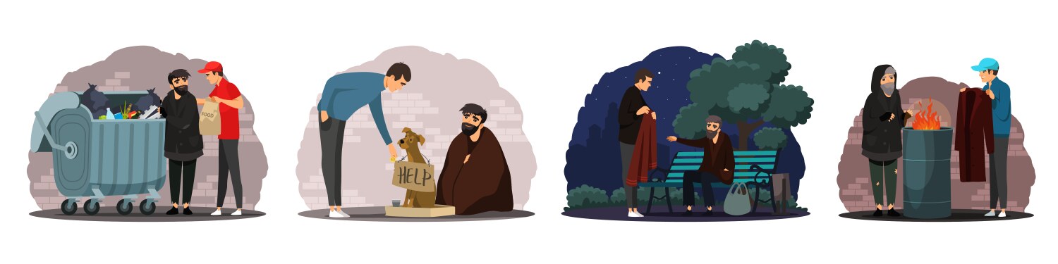 Helping Poor People Vector Images (over 6,800)