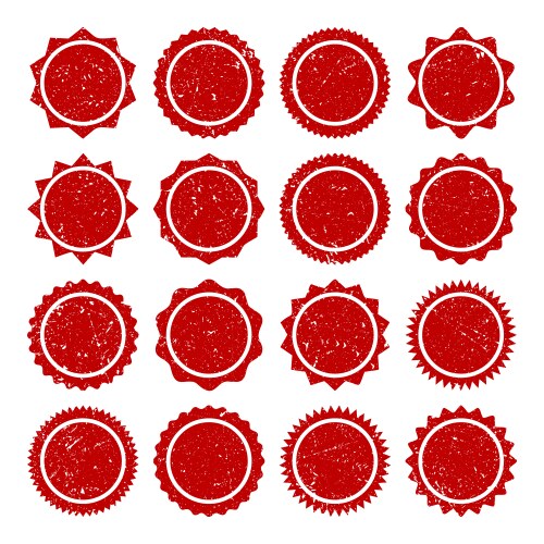 Grunge texture stamp rubber red circle stamps Vector Image