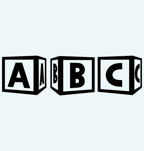 Alphabet blocks for children vertical pyramid Vector Image