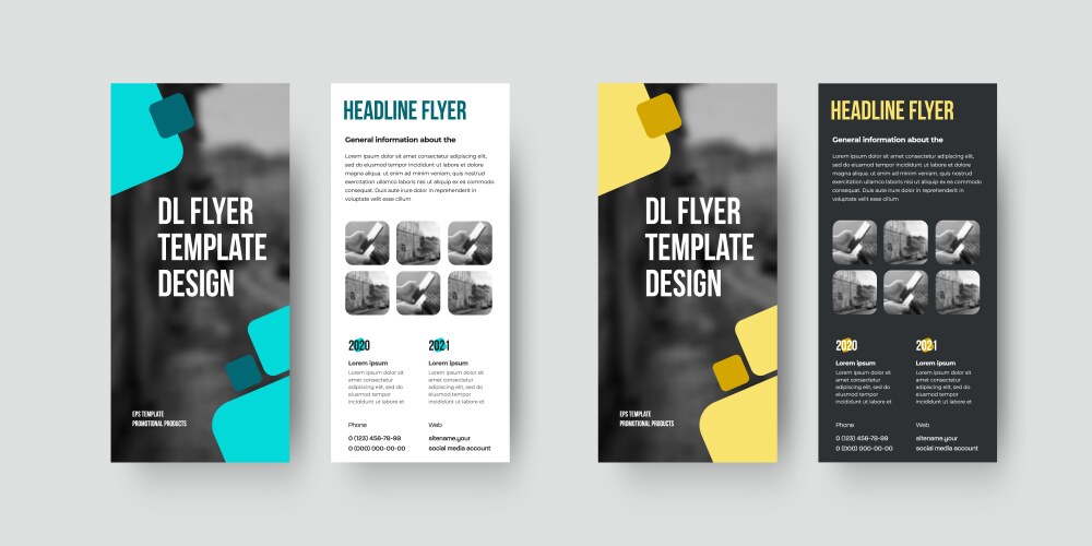 Dl flyer template with color design isolated Vector Image